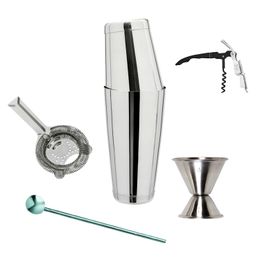 ich-zapfe Cocktails set - Premium, 5-teiliges Barkeeper Set aus Edelstahl f&uuml;r professionelle Cocktails