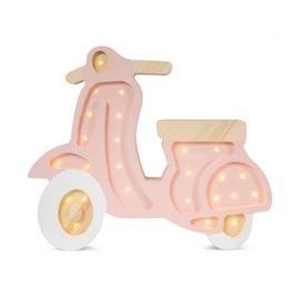 Little Lights Nachtlicht Kinder, Nachtlampe Vespa-Roller - 100% Kiefernholz natur