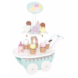 Jabadabado Kinderspielzeug, Eiswagen Holz, Eiscreme Spielzeug, Kinder Eiswagen