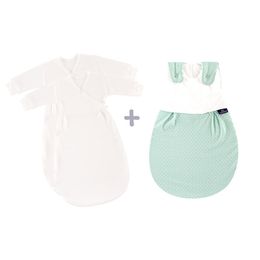 Tr&auml;umeland Tr&auml;umeland Liebmich Schlafsack Baby, Schlummersack, Innenschlafsack Set - P&uuml;nktchen Mint