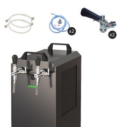ich-zapfe Komplett Set - Zapfanlage STREAM 80K mit Luftpumpe Bierkoffer, Bierzapfanlage, Durchlaufk&uuml;hler 2-leitig Trockenk&uuml;hler