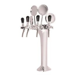 ich-zapfe Schanks&auml;ule, Bierzapfs&auml;ule 4-leitig, Chrom - Elegante & Hochwertige f&uuml;r Bars & Restaurants, "Topp-Qualit&auml;t!"