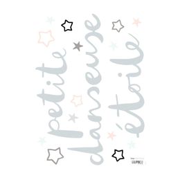 lilipinso Wandsticker Spruch "Petite danseuse &eacute;toile" grau