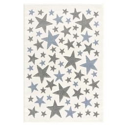 LIVONE Kinderteppich Stella Sterne blau grau