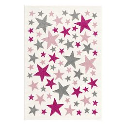 LIVONE Kinderteppich Stella Sterne rosa grau