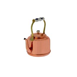 ich-zapfe Wasserkessel, Teekessel - aus Kupfer, mit Porzellanhenkel, 1,5L