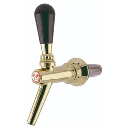 ich-zapfe Zapfhahn, Bierzapfhahn, Schankhahn, Kolbenschankhahn aus Chromnickelstahl, Modell - V20, Gold