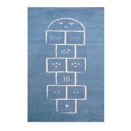 Art for Kids Kinderteppich H&uuml;pfk&auml;stchen blau