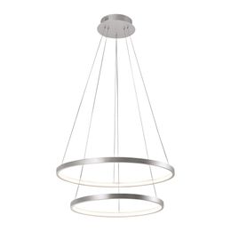 Just Light LED-Pendelleuchte 'Circle' silber &Oslash; 50 x 120 cm 45 W
