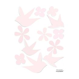 lilipinso Wandsticker Schwalben und Bl&uuml;ten rosa