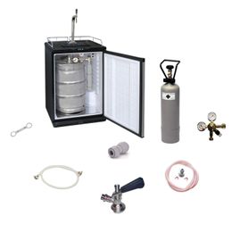 ich-zapfe Fassbierk&uuml;hlschrank Komplett-Set | 50L Bierzapfanlage mit Schanks&auml;ule & Kompensatorhahn