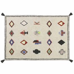Lorena Canals Teppich Nadoor rot blau beige