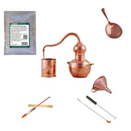 ich-zapfe Komplettset Destille, Destillierger&auml;t - Alembic, Kupfer mit Reinzuchthefe, 2L