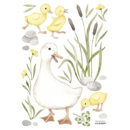 lilipinso Wandsticker A3 Entenfamilie im Schilf gelb gr&uuml;n