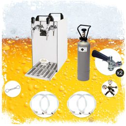 ich-zapfe Komplett Set - Zapfanlage, Bierzapfanlage - Kontakt 40 2-leitig Trockenk&uuml;hler, Durchlaufk&uuml;hler 50 Liter/h, Green Line
