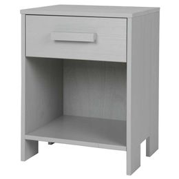 WOOOD - Nachtschrank Dennis, Kiefer, betongrau, matt, 52x39x36 cm