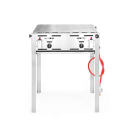 ich-zapfe Gasbr&auml;ter, Gastrobr&auml;ter - mit verchromtem Grillrost, robustem Flammschutz, Elektronische Z&uuml;ndung, Gasschlauch und Druckminderer