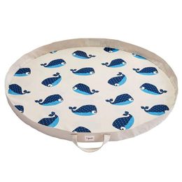 3 Sprouts Spielmatte / Spielzeugsack Wal blau