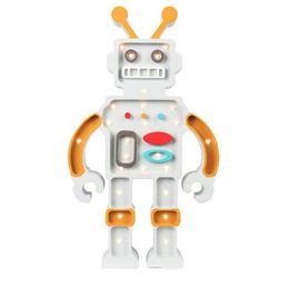 Little Lights Nachtlicht Kinder, Nachtlampe Roboter - 100% Kiefernholz natur