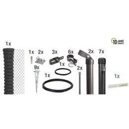 Alberts Maschendrahtgeflecht-Set anthrazit &Oslash; 2,8 mm 80 x 1500 cm