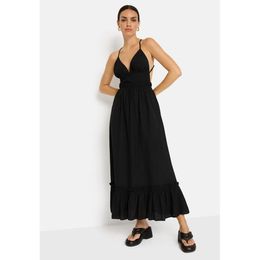 LSCN BY LASCANA Maxikleid schwarz Gr. 34 f&uuml;r Damen. Mit tiefer V-Ausschnitt. Figurbetont