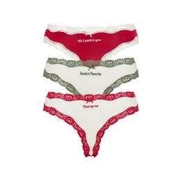 LSCN BY LASCANA String rot Gr. 40/42 f&uuml;r Damen. Mit Spitzenkanten