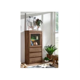 Vitrine Sheesham 70x40x145 rot-braun gebeizt TORONTO #108