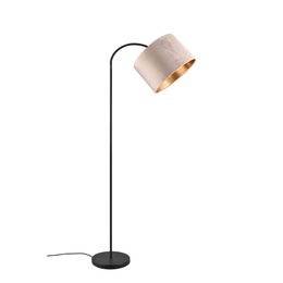 Trio Leuchten Stehleuchte Julieta, Schwarz, Gold, Beige, Metall, Textil, 156 cm, Lampen & Leuchten, Innenbeleuchtung, Stehlampen, Stehlampen