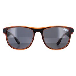 Superdry Rockstep 104 matzwart oranje donkergrijze zonnebril