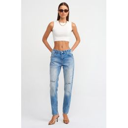 Niedrig geschnittene Gerade Jeans