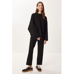Rundhalsausschnitt Bluse & High-Waist Straight Leg Zweiteiliges Set