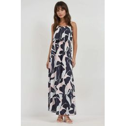 Maxikleid mit quadratischem Ausschnitt und Print