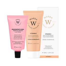 HAUTSTRAHLUNG BOOST VITAMIN C FEUCHTIGKEITSCREME 50ml + DRAGONFRUIT & BHA TROPISCHE DETOX TONERDEMASKE 50ml