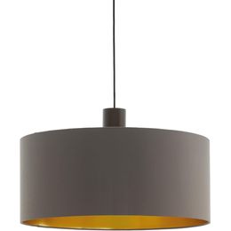 Eglo H&auml;ngeleuchte "CONCESSA 1 Pendellampe, Stahl, Textil, E27, IP20, Esstischlampe, Lampe", braun (dunkelbraun, cappuccino, goldfarben), 1, &Oslash; 53cm, 1 Stk., Leuchten, H&auml;ngelampe mit Textil - f&uuml;r Esszimmer, K&uuml;che oder Wohnzimmer, H&auml;ngeleuchte