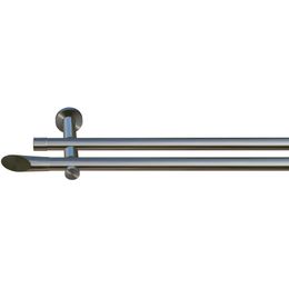 Gardinenstange Indeko "Marbella", silber (edelstahlfarben), L:260cm, Eisen, Gardinenstangen