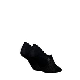 F&uuml;&szlig;linge Calvin Klein Jeans "CK WOMEN FOOTIE HIGH CUT 2P DIAMOND", Damen, schwarz, Materialmix, elastisch, Socken, Mit gewelltem Rand und tollem Muster