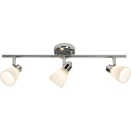 Brilliant Deckenstrahler "Kensington", wei&szlig; (chrom, wei&szlig;), 3, H: 14,5cm, 1 Stk., Leuchten, Spotrohr 3flg chrom/wei&szlig;, Deckenstrahler