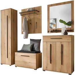 Garderoben-Set Home Affaire "Cantara, moderne Garderobe, Komplettset mit viel Stauraum", eiche evoke, B:230cm H:201cm T:39cm, Kastenm&ouml;bel-Sets