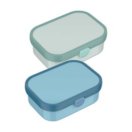 Lunchbox Mepal "Brotdosen mit Einsatz & Gabel Campus 700 ml 2er Set", bunt (cool blau, cool mint), ABS-Kunststoff, Lebensmittelaufbewahrungsbeh&auml;lter, Lunchbox