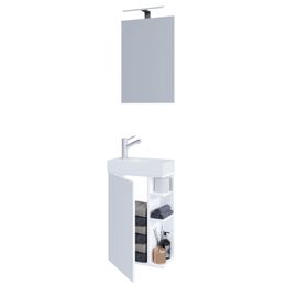 Waschtisch Vcm "2-tlg G&auml;ste WC Badm&ouml;bel Waschtisch Lumia Spiegel", wei&szlig;, B:40cm T:22cm, Waschtische, Waschtisch