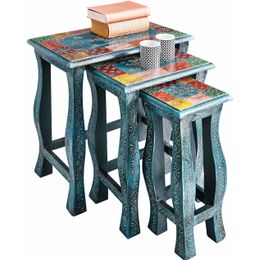 Beistelltisch OTTO HOME "Vivek", bunt (blau, bunt, blau, bunt, blau, bunt), B:56cm H:51cm T:35cm, Tische, Beistelltisch