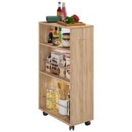 K&uuml;chenbuffet Vcm "Nische K&uuml;chenwagen Sevierwagen K&uuml;chenm&ouml;bel Tusal", braun (sonoma, eiche), B:25cm T:50cm, Obermaterial: 100% Holz Wood., Rollwagen