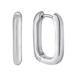 Paar Creolen Firetti "Schmuck Geschenk Silber 925 oval", silber (silberfarben), Ohrringe, Damen, 15mm, Silber 925 (Sterlingsilber)
