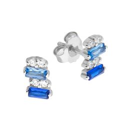 Paar Ohrstecker Firetti "Schmuck Geschenk Silber 925 Ohrschmuck", blau (silberfarben, dunkelblau, hellblau, kristallwei&szlig;, dunkelblau, hellblau, kristallwei&szlig;), Ohrringe, Damen, Silber 925 (Sterlingsilber), mit Zirkonia (synth.)