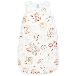 Babyschlafsack TUPTAM "Kugelschlafsack Baby Ganzjahres Schlafsack Wattiert" Gr. 56, beige tiere auf wolken, beige, Schlafs&auml;cke, Baby, L: 62cm, Obermaterial: 100% Baumwolle CO., L:62cm
