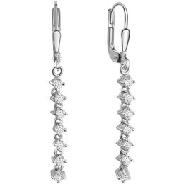 Paar Ohrh&auml;nger Firetti "Schmuck Geschenk Silber 925 Ohrschmuck Ohrringe", silber (silberfarben, kristallwei&szlig;, kristallwei&szlig;), Ohrringe, Damen, Silber 925 (Sterlingsilber), mit Zirkonia (synth.)