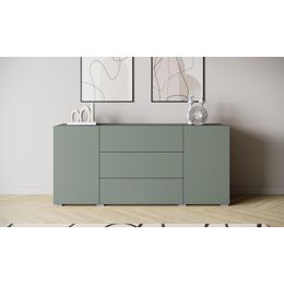 Sideboard Home Affaire "BERLIN", salbei, B:150cm H:68cm T:39cm, Sideboards, Sideboard, Moderne grifflose Kommode Breite 150 cm, 4 Schubk&auml;sten/ 2 T&uuml;ren