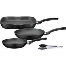 Pfannen-Set GSW "Gourmet Granit", silber (schwarz, silberfarben), &Oslash;:28cm, Pfannen, Induktion