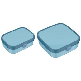 Lunchbox Mepal "Brotdosen-Set Campus (2025) 2er Set", blau (cool blau), B:2cm H:2cm L:2cm, Kunststoff, Lebensmittelaufbewahrungsbeh&auml;lter, Lunchbox, Sp&uuml;lmaschinenfest