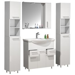Waschtisch Vcm "5-tlg. Waschplatz Waschtisch Schubladen Lisalo XL", wei&szlig;, B:135cm T:45cm, Waschtische, Waschtisch